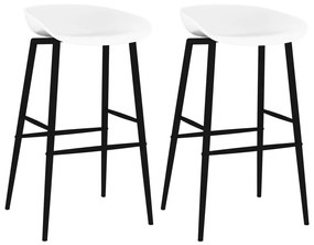 Barové židle Milner - 2 ks | bílo- černé