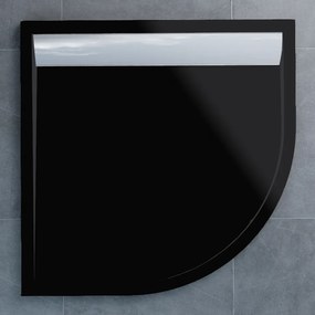 SanSwiss Ila Sprchová vanička čtvrtkruhová 80 cm černá Barva krytu  sifonu: Bílá