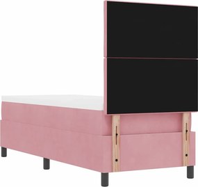 Postel s boxspringem s čelo Růžová 80 x 200 cm samet 3339865