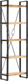 Knihovna s 5 policemi 60 x 30 x 180 cm masivní mangovník 286582