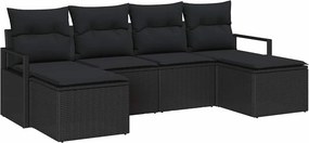Set pohovek 6 ks Černá polyratan 3355162