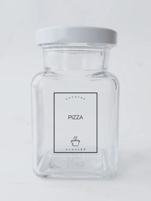 Samolepka na kořenky PIZZA průhledná 3 × 4 cm základní písmo