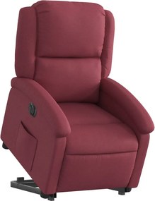 Elektrické zvedací polohovací křeslo vínové textil 3204191