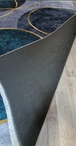 HU Šedohnědý, námořnicky modrý, moderní koberec VELVET M388 Rozměr: 50x80 cm