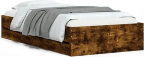 Rám postele se zásuvkami kouřový dub 90x200 cm kompozitní dřevo 3207298