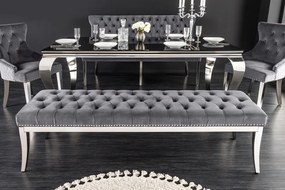 Designová čalouněná lavička Luxury šedá samet 165cm