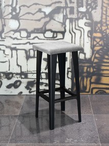 Barová židle čalouněná A31, černá VYBERTE BARVU ČALOUNĚNÍ:: Spirit 69, ZVOLTE VÝŠKU ŽIDLE:: 65 cm