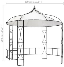vidaXL Marketos Altán 300 x 290 cm bílý kruhový