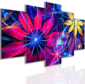 Malvis ® Pětidílný obraz fantastické květy Velikost: 150x75 cm