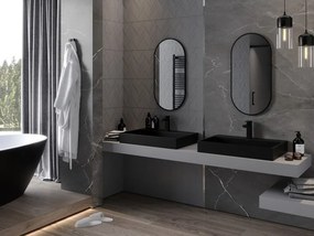 Mexen Loft oválné koupelnové zrcadlo 80 x 40 cm, černý rám - 9851-080-040-000-70