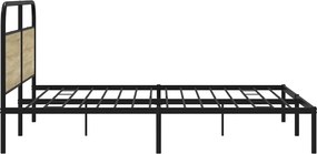 Kovový rám postele bez matrace dub sonoma 200 x 200 cm 3318646