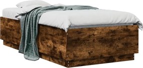 Rám postele kouřový dub 75 x 190 cm kompozitní dřevo 3209762