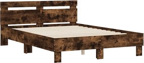 Rám postele s čelem kouřový dub 120 x 200 cm kompozitní dřevo 3207431