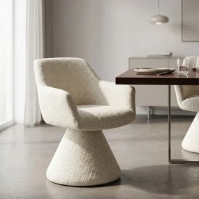 Designová židle s otočnou funkcí Piemont béžová žinylka