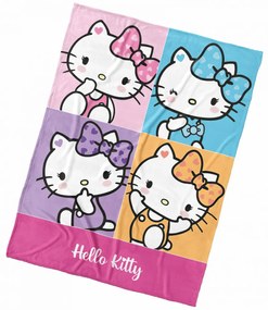 Carbotex deka z mikrovlákna (coral fleece) dětská HELLO KITTY PORTRÉTY, růžová, 130x170cm