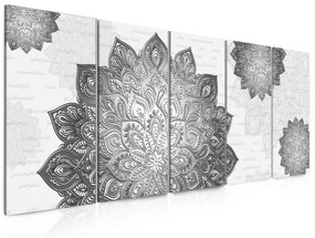 Malvis ® Pětidílná Mandala kovově šedá Velikost: 200x80 cm
