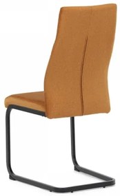 Jídelní židle oranžová látka černá kovová noha DCL-X7018 YEL2