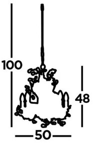 Searchlight 2495-5CR - Lustr na řetězu ALMANDITE 5xE14/40W/230V