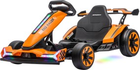 AIYAPLAY 12V elektro-go-kart pro děti 3-8 let, nastavitelné sedadlo, 3 rychlosti, plynulý start, oranžová