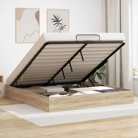 Ottoman postel Sonoma dub 203 x 180 x 25 cm Dřevěný materiál 3409207