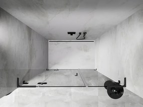Mexen Lunar L, levé otočné sprchové dveře 140 cm, 8mm čiré sklo, grafitový profil, 834SL-140-050-95-00-L