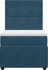 Box spring postel s matrací modrá 100 x 200 cm samet 3294560