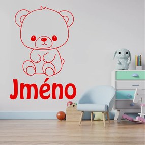 Živá Zeď Samolepka na zeď Medvídek se jménem Barva: černá