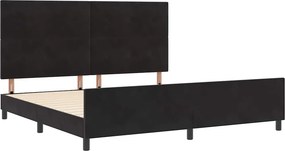 Postel s boxspringem s čelo Černá 200 x 200 cm samet 3344965