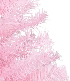 Umělý vánoční stromek s LED a sadou koulí růžový 150 cm PVC 3077584