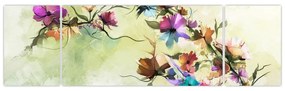 Obraz - Malba pnoucí květiny (170x50 cm)
