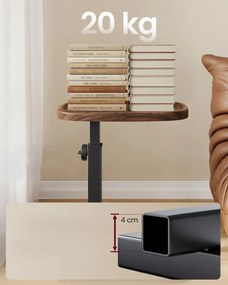 Výškově nastavitelný odkládací stolek Vasagle Cujo 40 cm černý/ořech
