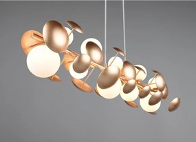 Závěsné svítidlo se skleněným stínidlem ve zlato-bílé barvě Bubble – Trio Select