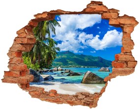 Wallmuralia Díra 3D foto tapeta Seychely pláž 90x70 cm