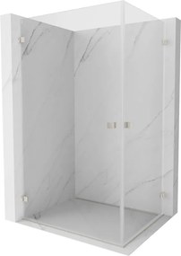 Mexen Lunar-B Duo výklopný sprchový kout 80 x 70 cm, čiré sklo, broušená ocel, 832-080L-070P-97-00