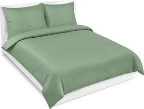 Bellatex Saténové povlečení na dvoudeku 180x200 cm, 2ks 70x90 cm Zelená