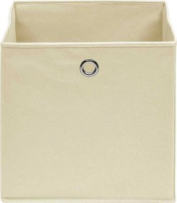 Úložné boxy 10 ks netkaná textilie 28 x 28 x 28 cm krémové 325217