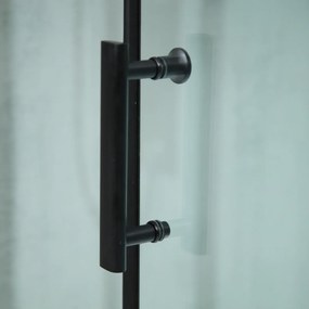 GLASS 90x90x225 Černý Masážní sprchový box čtvrtkruhový