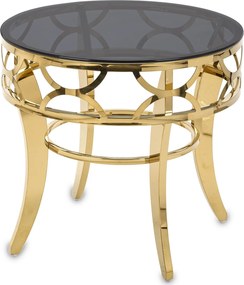 Konfereční stolek zlatý kouřová deska 138588