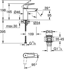 Grohe QuickFix Start - Umyvadlová baterie s výpustí Push-Open matná če
