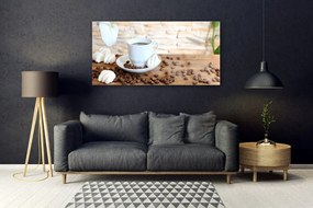 akrylový obraz Hrnek Káva Zrnka Kuchyně 120x60 cm