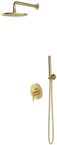 OMNIRES Y - Sprchový set s baterií pod omítku, s tělesem, průměr 25 cm, kartáčovaná mosaz SYSY35BSB