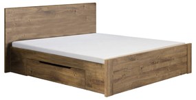 Kondela Ložnicový komplet (postel 160x200 cm, 2x noční stolek, skříň), dub ribeck/tmavý grafit, ARMENY