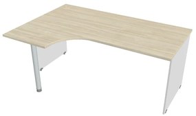 Stůl ergo 180 x 120 cm, pravý Hobis Gate GE 1800 60 P Dekor lamino podnože: akát, Dekor korpusu: bílá, Barva nohy: šedivá