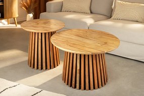 Designová sada dřevěných konferenčních stolků Valhalla Wood akácie