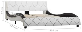vidaXL Rám postele bílý a černý umělá kůže 140 x 200 cm