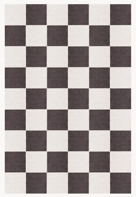 Ručně tkaný vlněný koberec's nízkým vlasem Chess Flatweave