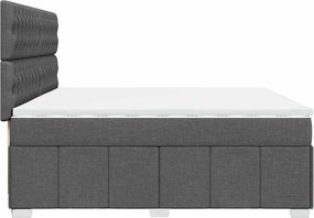 Box spring postel s matrací tmavě šedá 200x200 cm textil 3294083