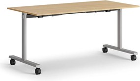Mobilní stůl MATCH, 160x80 cm, šedá podnož, buk