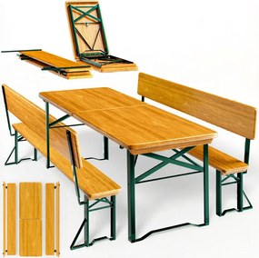 Pivní set PRAKTIK s opěradly, 170cm, hnědá Jurhan