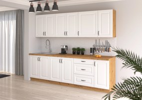Moderní kuchyňská linka Stilo 260 cm - dub artisan/bílá matná